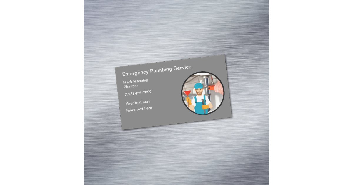 Plumber Service Plumbing Magnetic Business Card | Zazzle