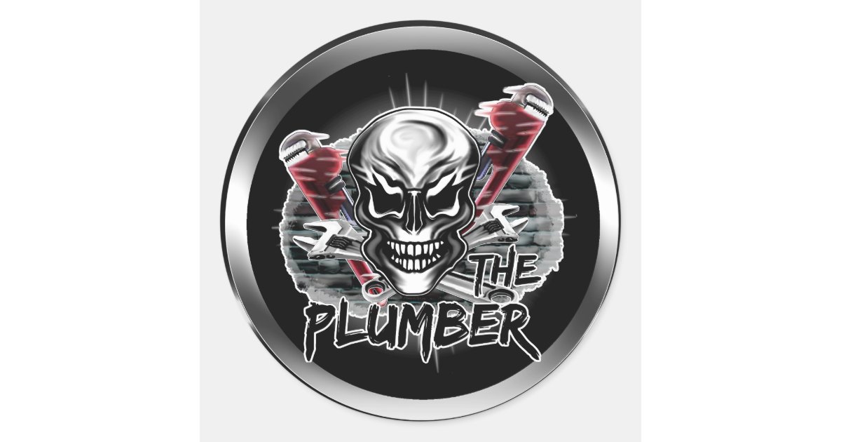 Plumber Skull: The Plumber Classic Round Sticker | Zazzle
