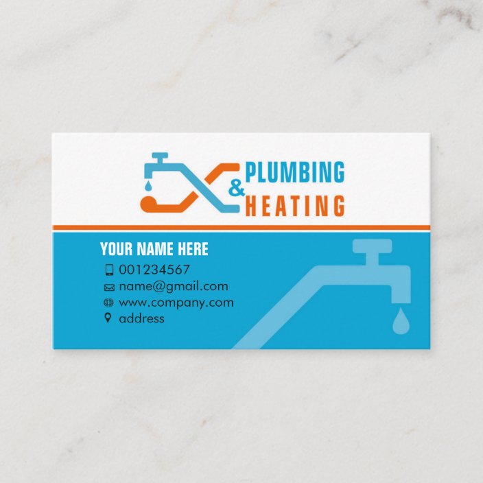 Plumbing and heating. Business card for handyman | Zazzle.co.uk