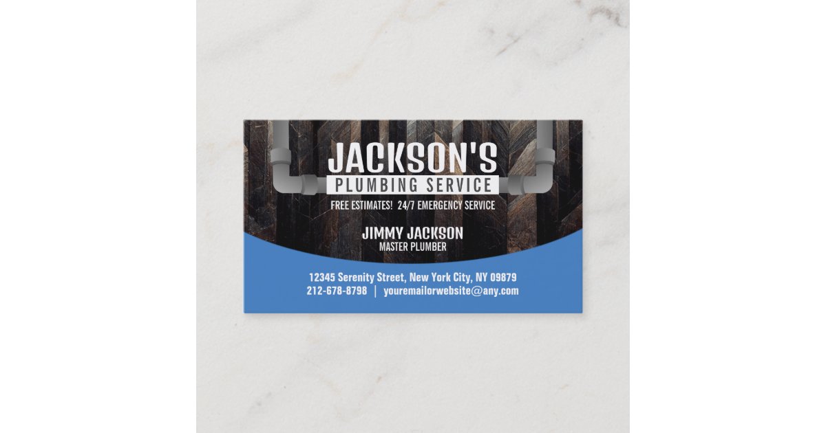 Plumbing Service Business Cards with slogan | Zazzle
