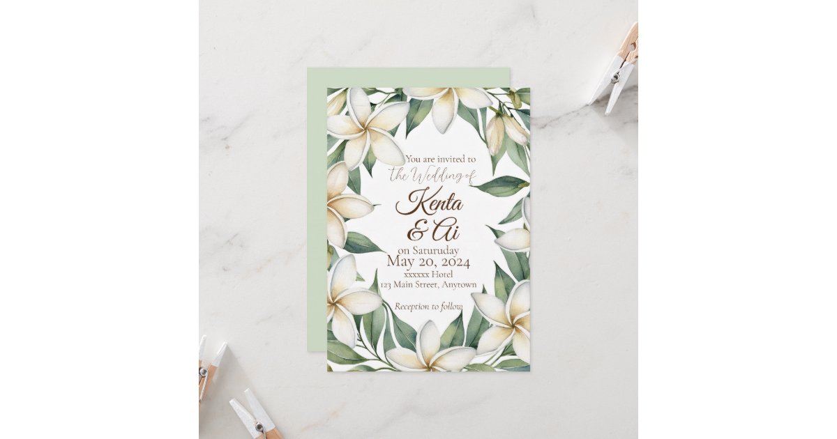 Plumeria Wedding Invitation | Zazzle