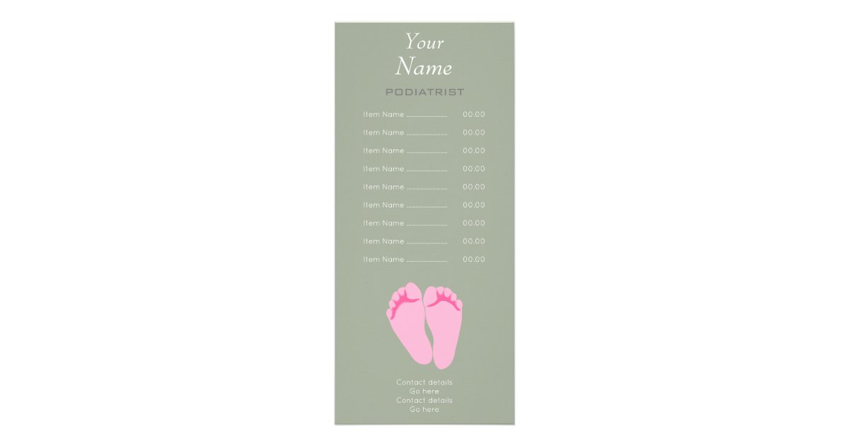 Podiatrist or Chiropodist Rack Card | Zazzle