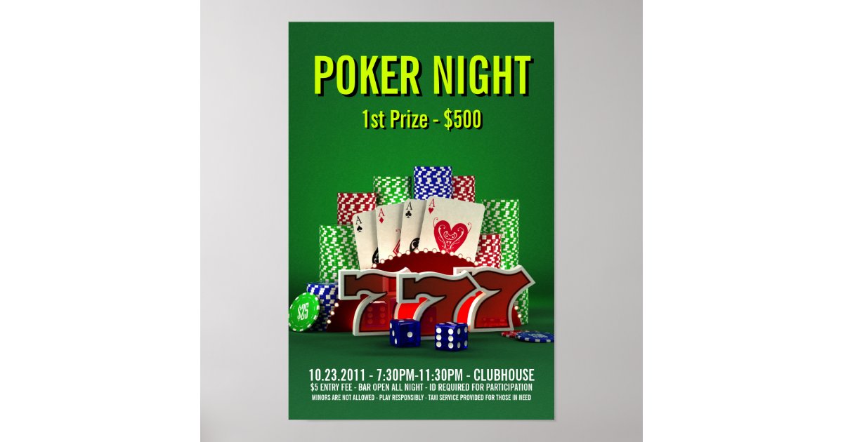 Poker Night -Poster Poster | Zazzle