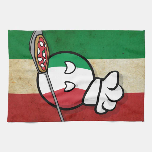 Polandball - Italyball making pizza Tea Towel | Zazzle