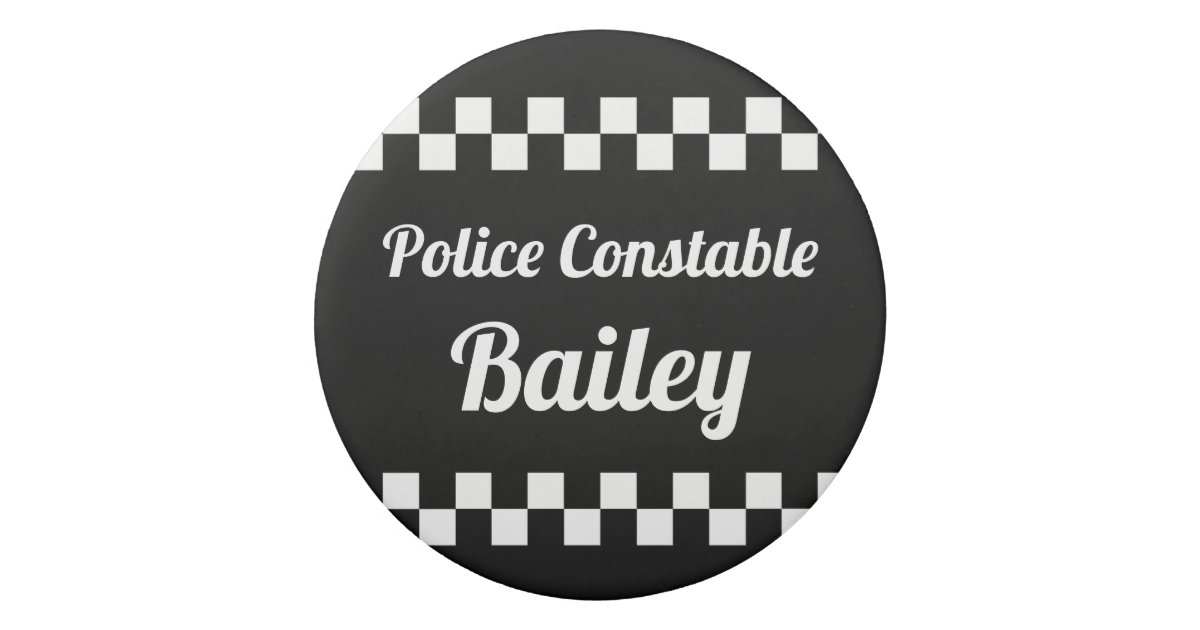 Police Chequerboard Black White Law Enforcement Eraser | Zazzle