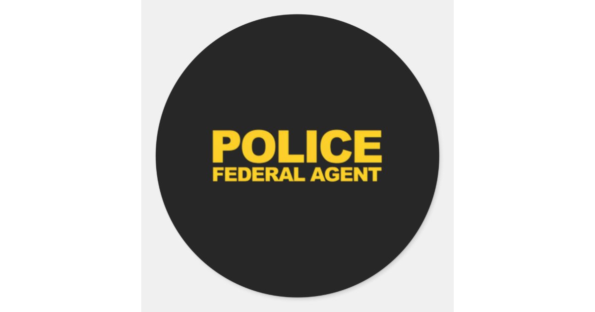 Police Federal Agent Classic Round Sticker | Zazzle