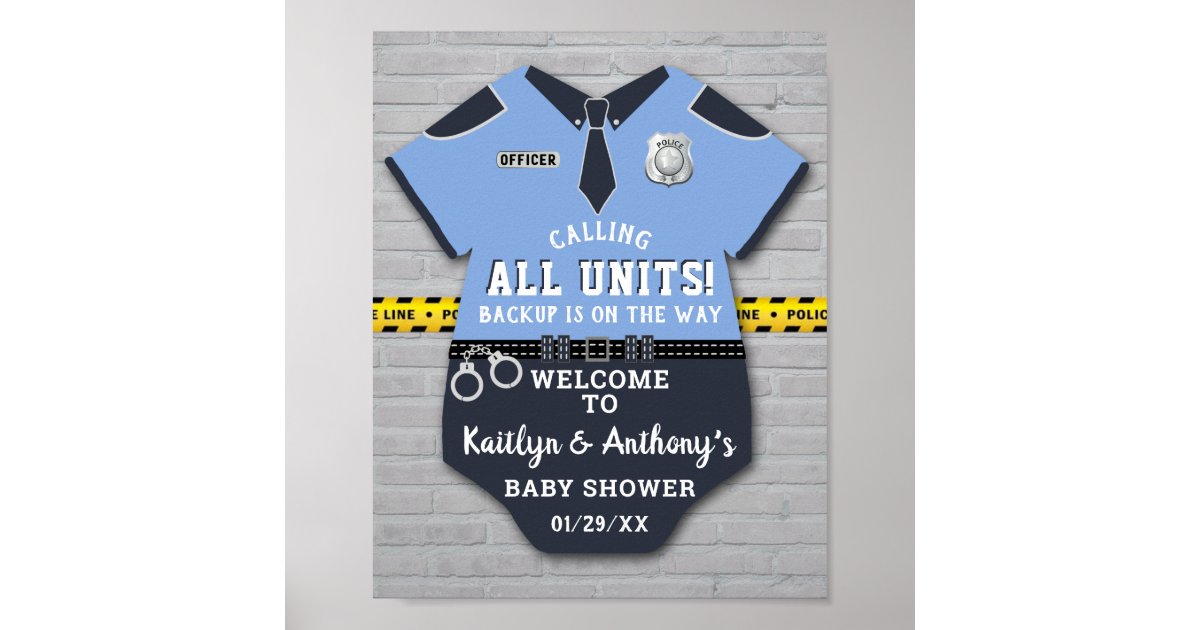 Police Officer Baby Shower Welcome Sign | Zazzle
