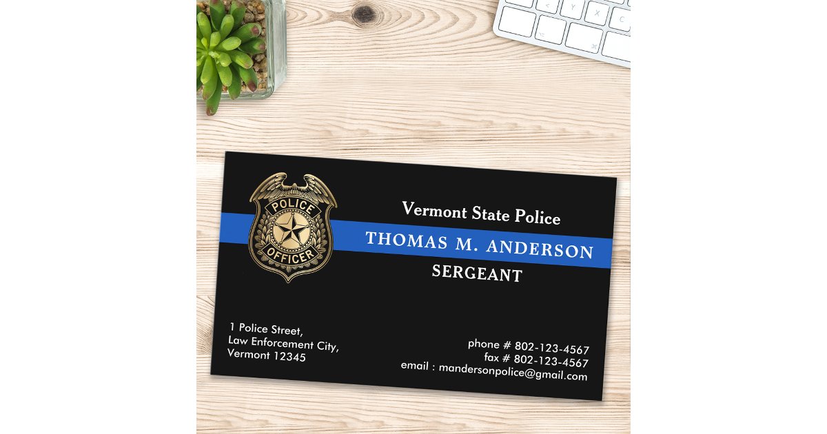 Police Officer Custom Logo Emblem Law Enforcement Business Card | Zazzle