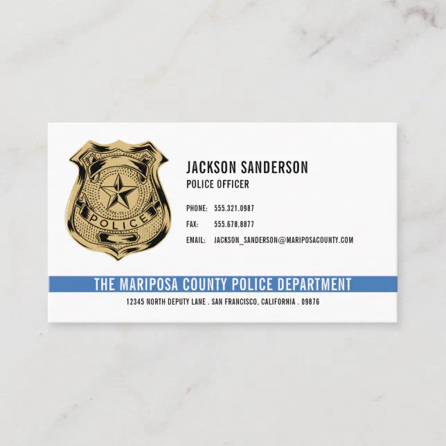 Police Officer Department Law Enforcement QR Code Business Card | Zazzle