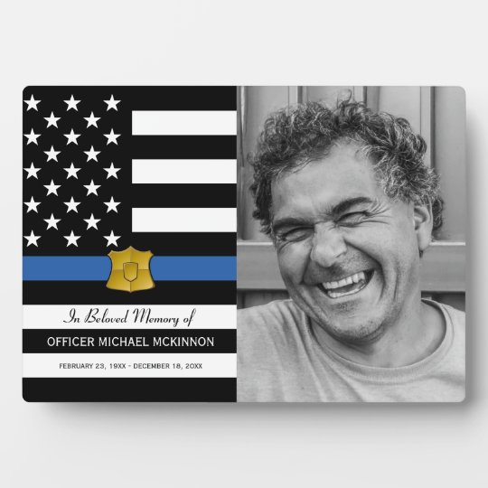 Police Officer Memorial Keepsake Photo Plaque | Zazzle.co.uk