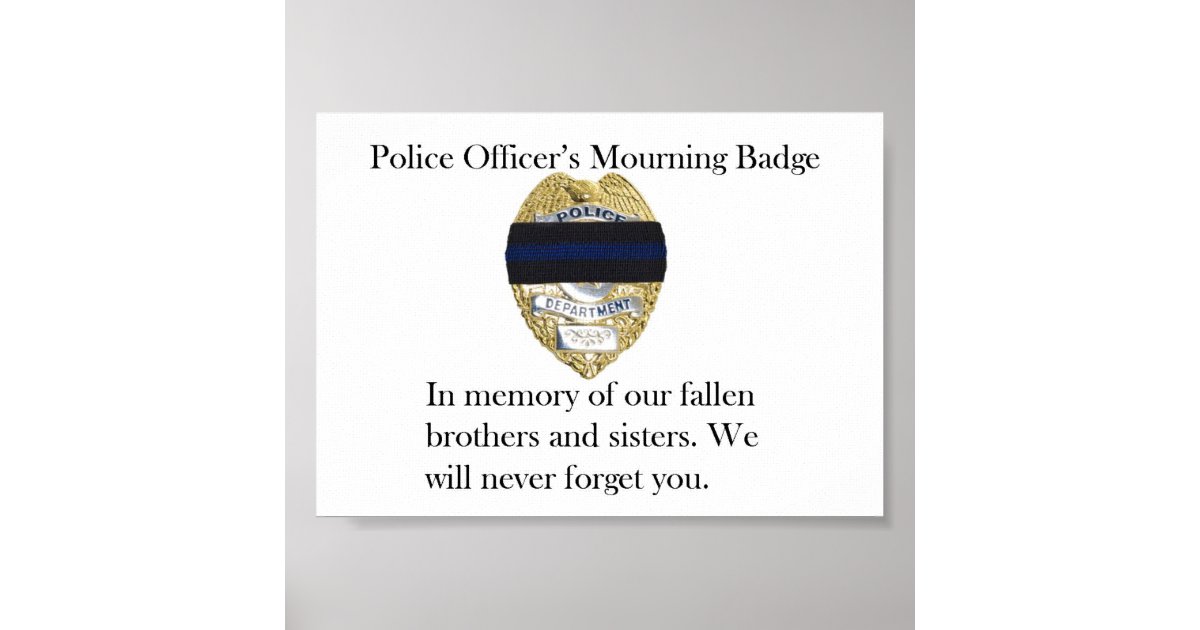 Police Officer's Mourning Badge Poster | Zazzle