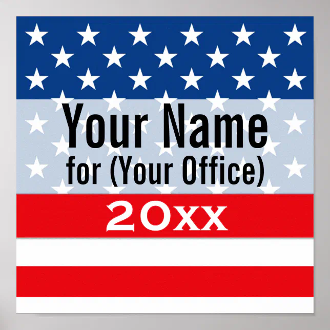 Political Campaign Non-Partisan Printed Candidate Poster | Zazzle