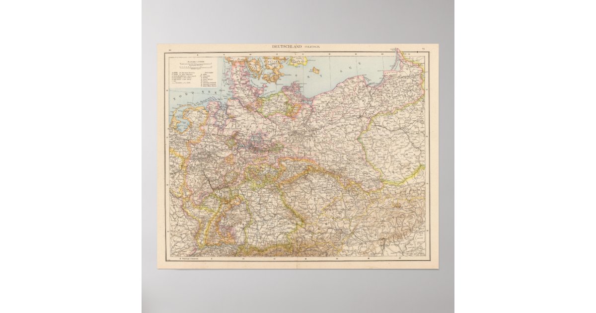 Political Map of Germany Poster | Zazzle