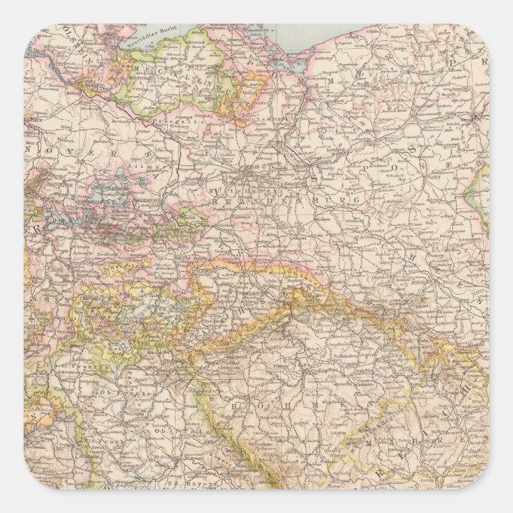 Political Map of Germany Square Sticker | Zazzle