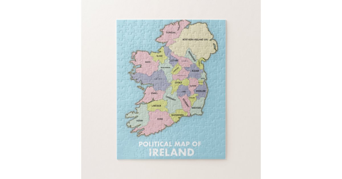 Political Map Of Ireland. Jigsaw Puzzle | Zazzle