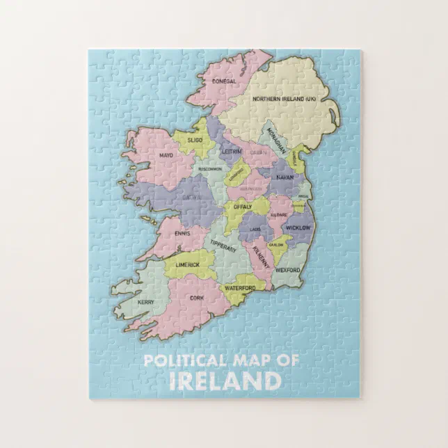 Political Map Of Ireland. Jigsaw Puzzle | Zazzle
