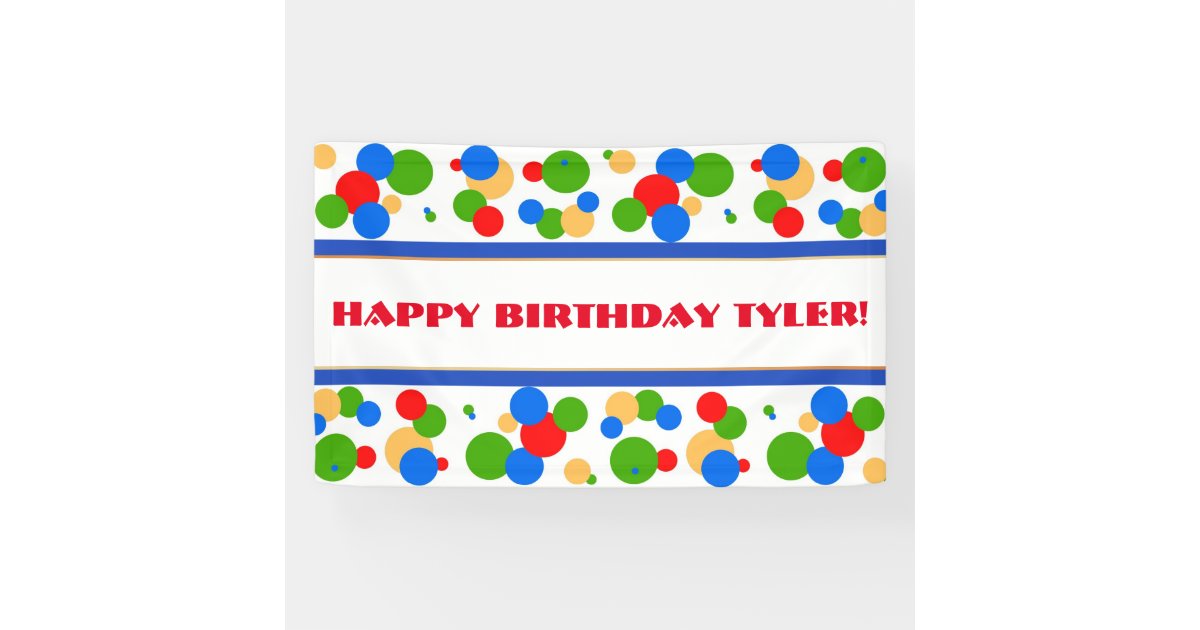 Polka Dot Birthday Banner | Zazzle