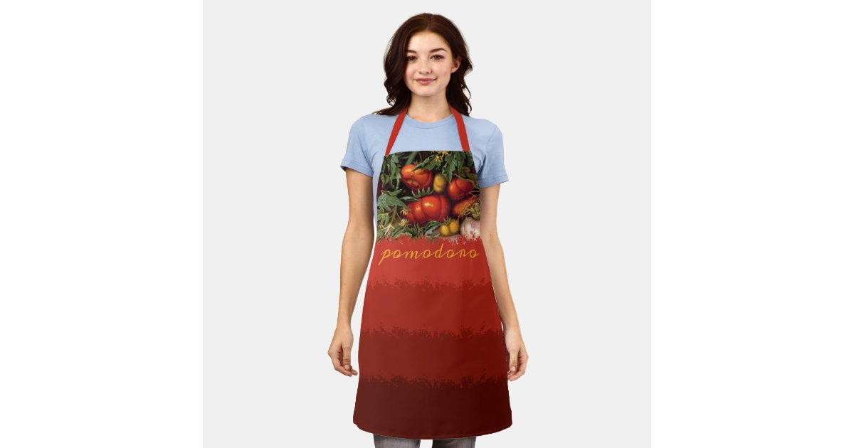 pomodoro vintage tomatoes personalised kitchen apron | Zazzle