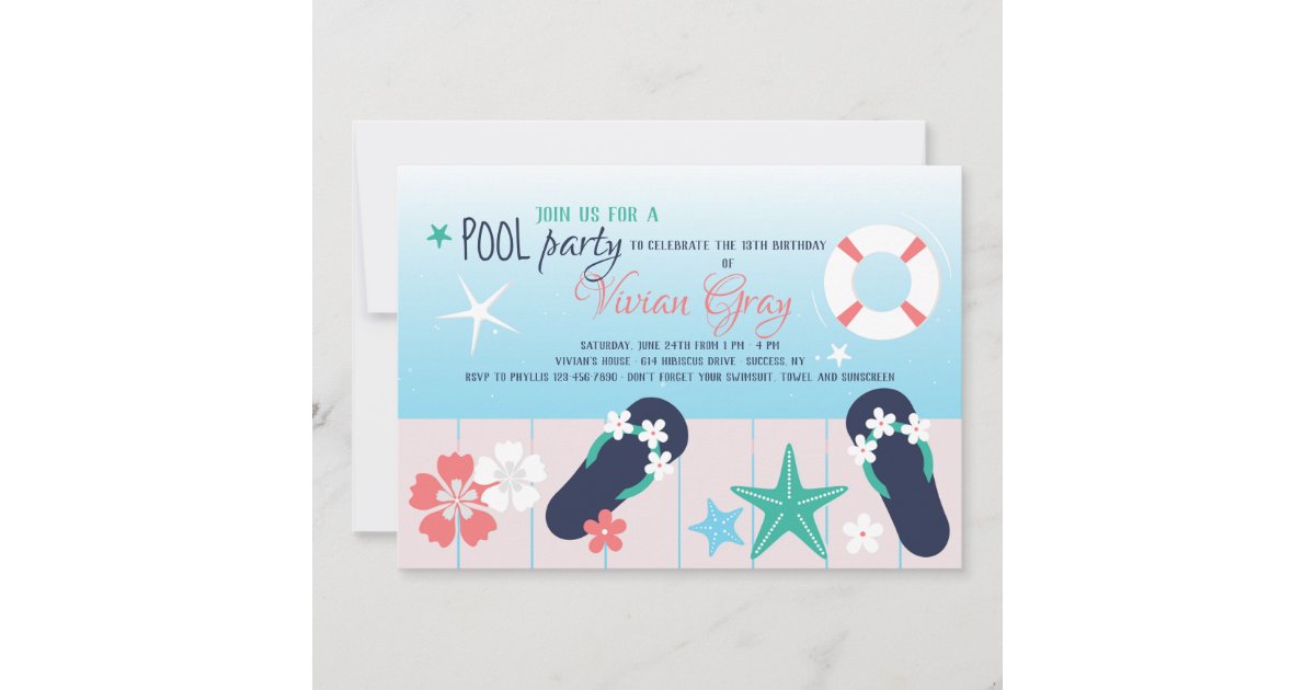 Pool Party Ready Invitation | Zazzle