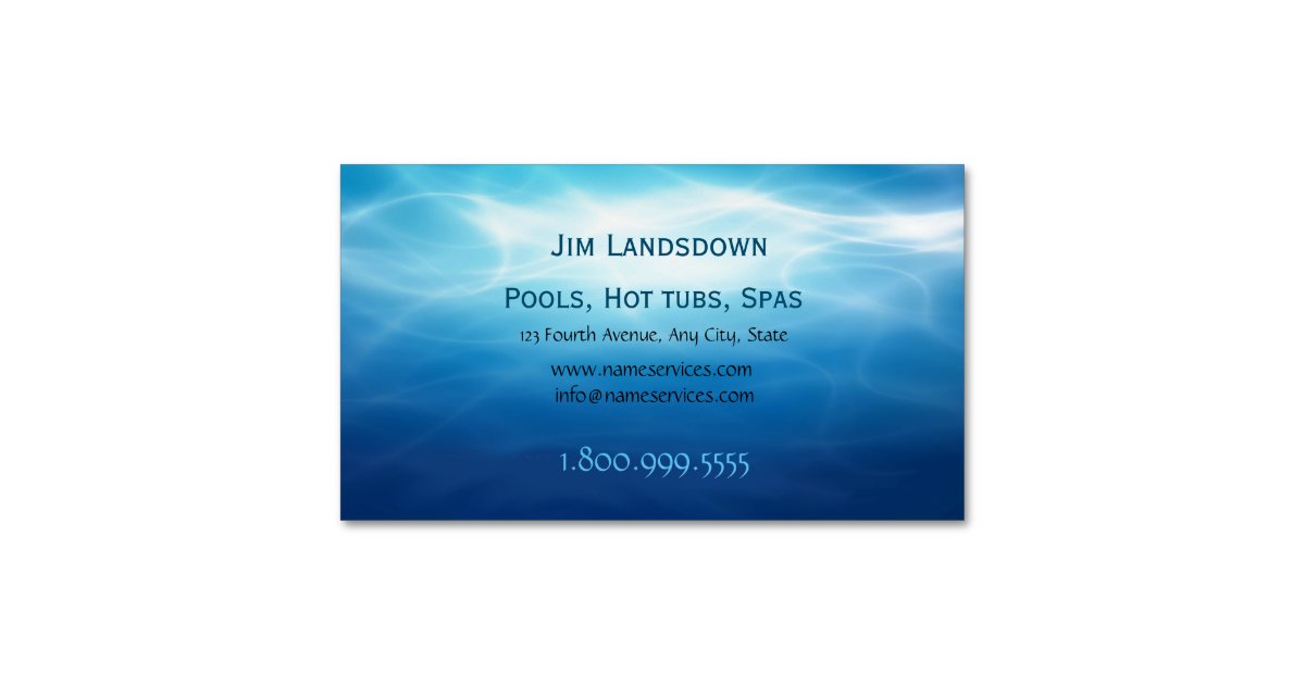 Pools Hot tubs Spas Custom Business Card | Zazzle