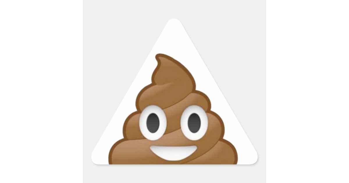 Poop emoji triangle sticker | Zazzle