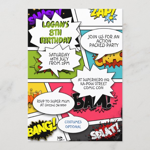 Comic Book Invitations | Zazzle UK