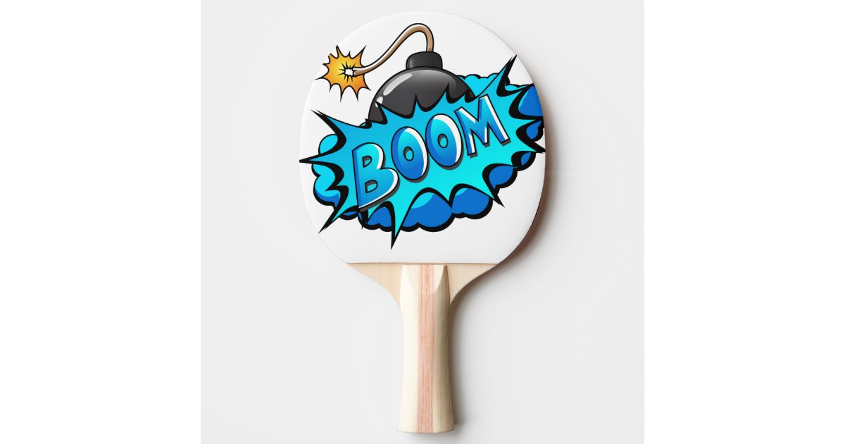 Pop Art Comic Style Bomb Boom! Ping Pong Paddle | Zazzle