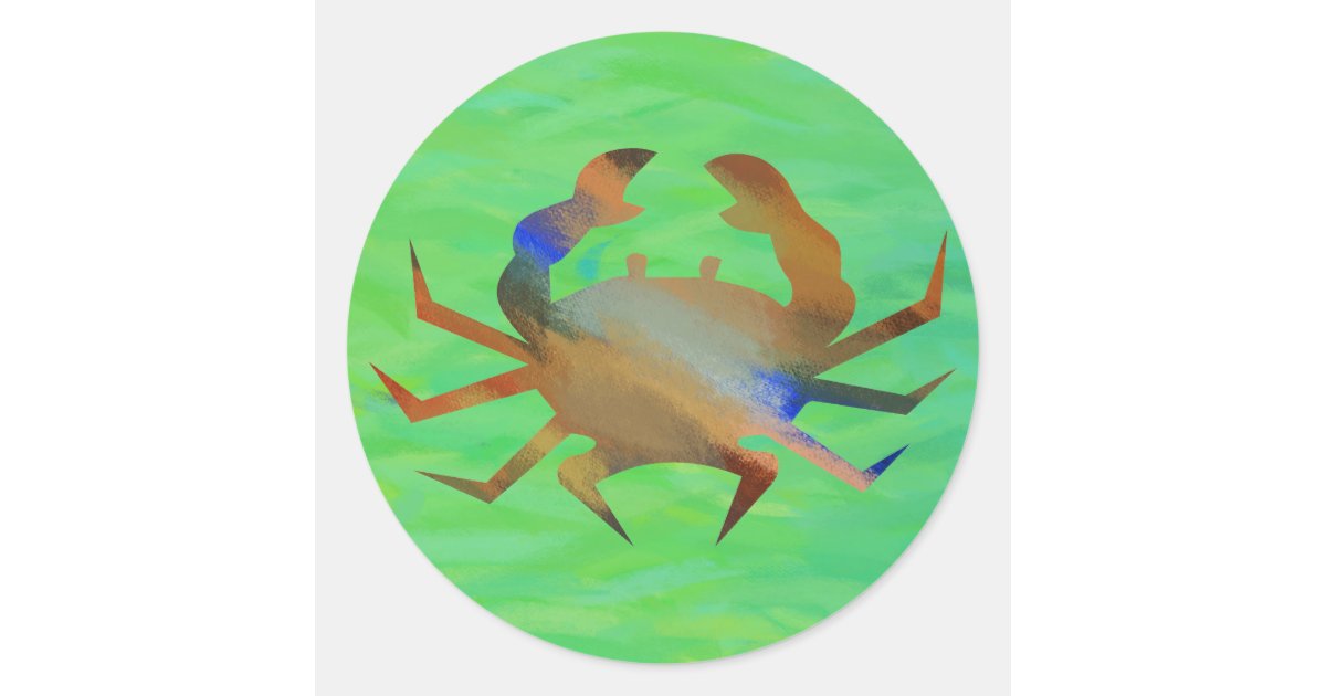 Pop Art Crab Classic Round Sticker | Zazzle