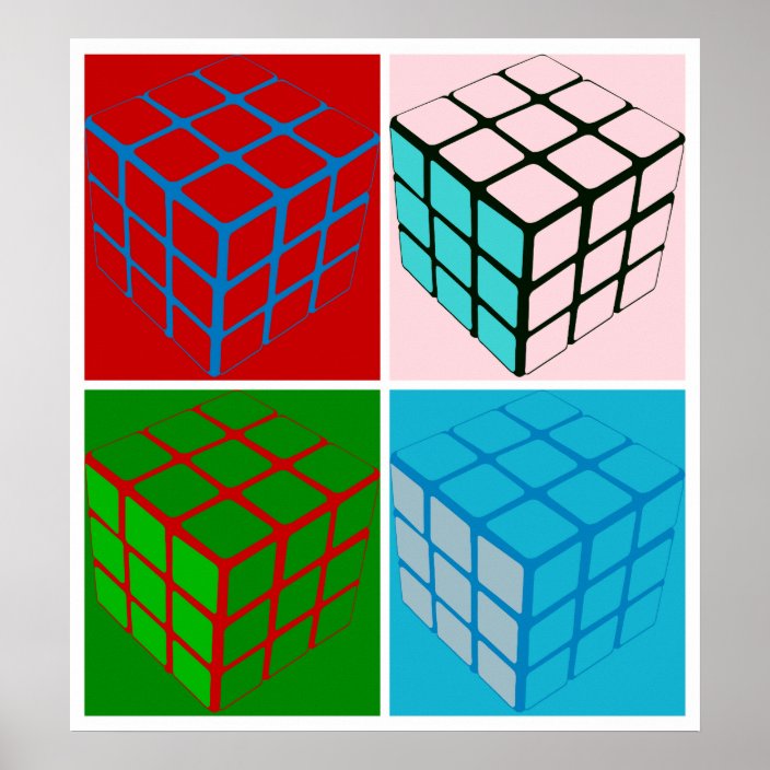 Pop art cubes poster | Zazzle.co.uk