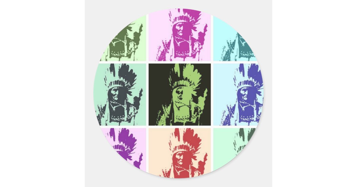 Pop Art Geronimo Classic Round Sticker | Zazzle