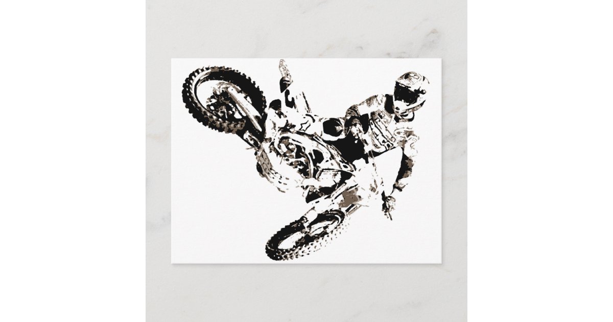 Pop Art Motocross Motorcyle Sport Postcard | Zazzle