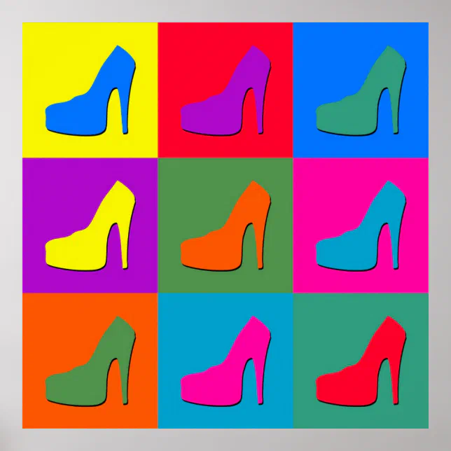 Pop art shoes poster | Zazzle