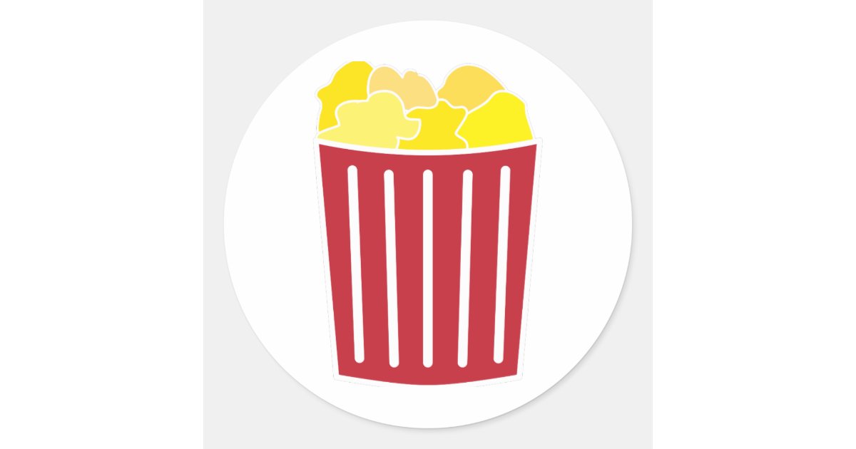 Popcorn Classic Round Sticker | Zazzle