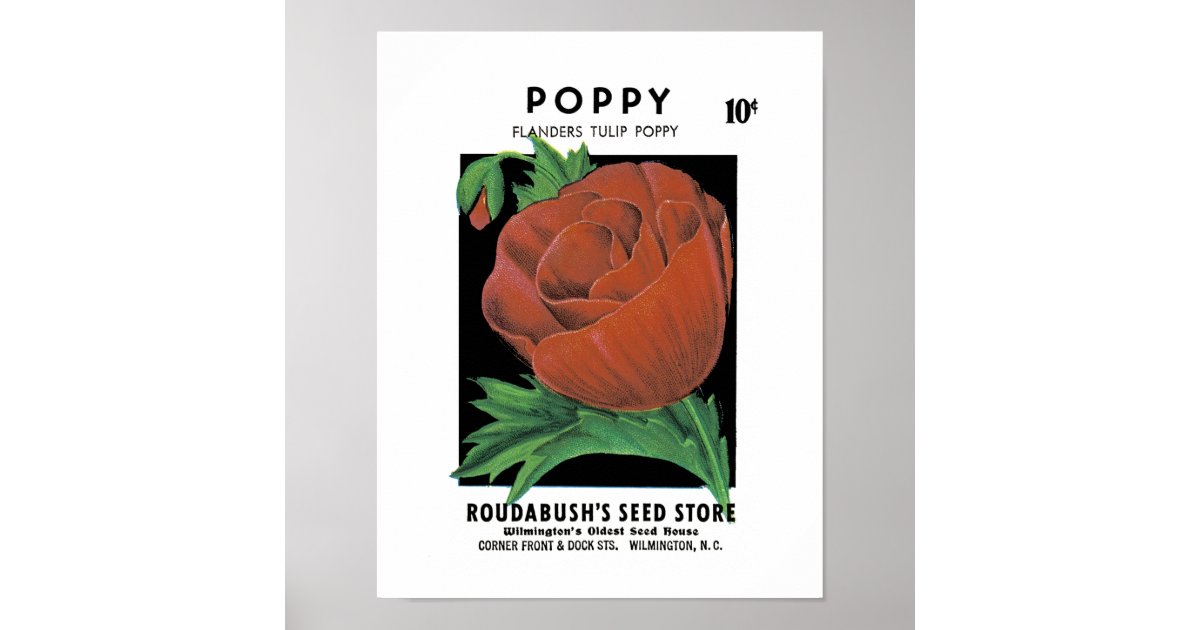 Poppy Seed Packet Label Poster | Zazzle