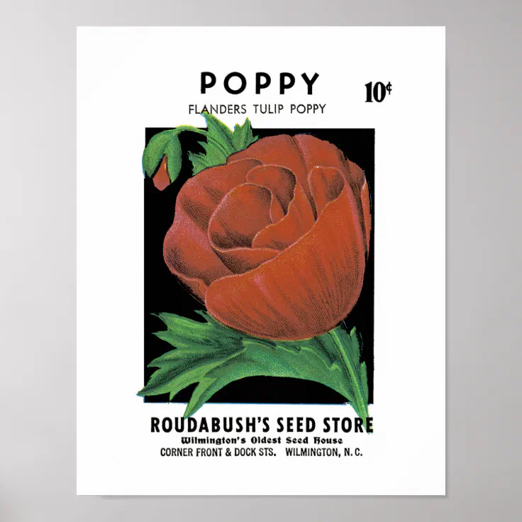 Poppy Seed Packet Label Poster | Zazzle