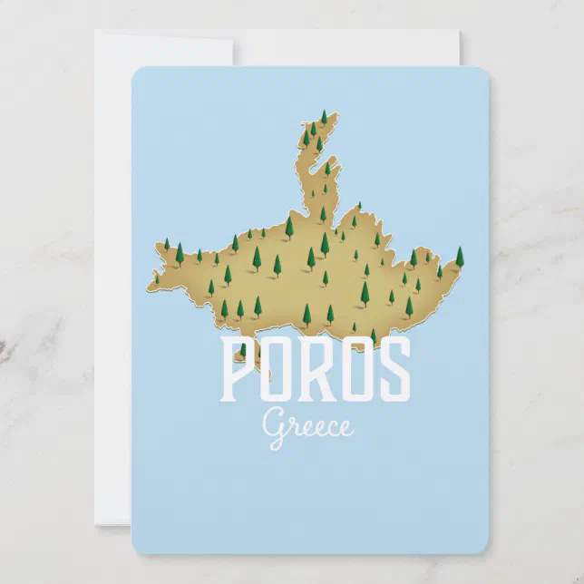Poros Greek Map Illustrated travel poster | Zazzle