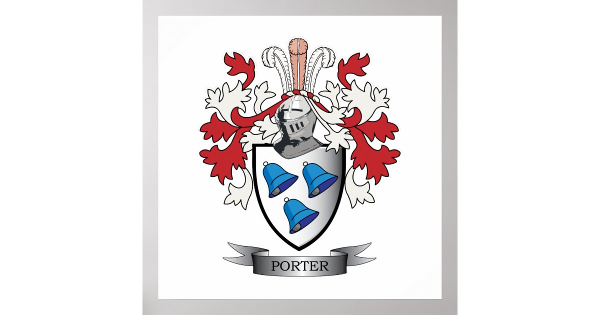 Porter Family Crest Coat of Arms Poster | Zazzle