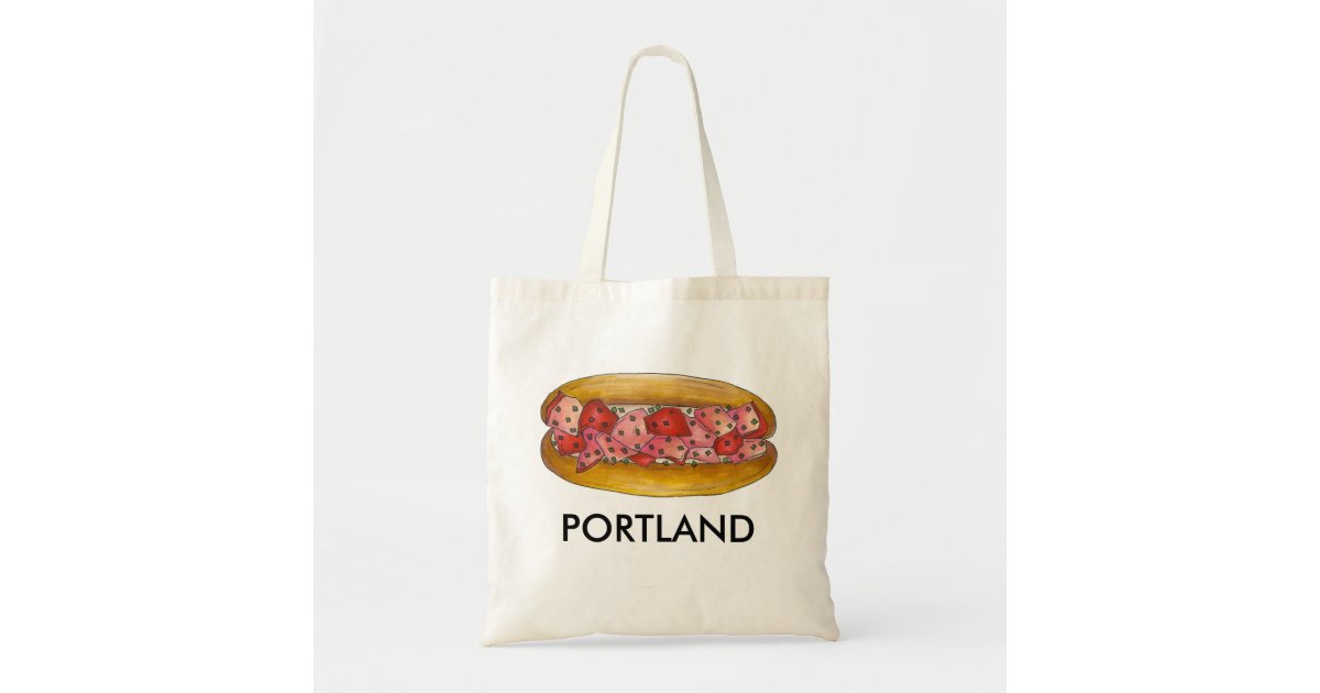 Portland ME Maine Lobster Roll Sandwich Seafood Tote Bag | Zazzle