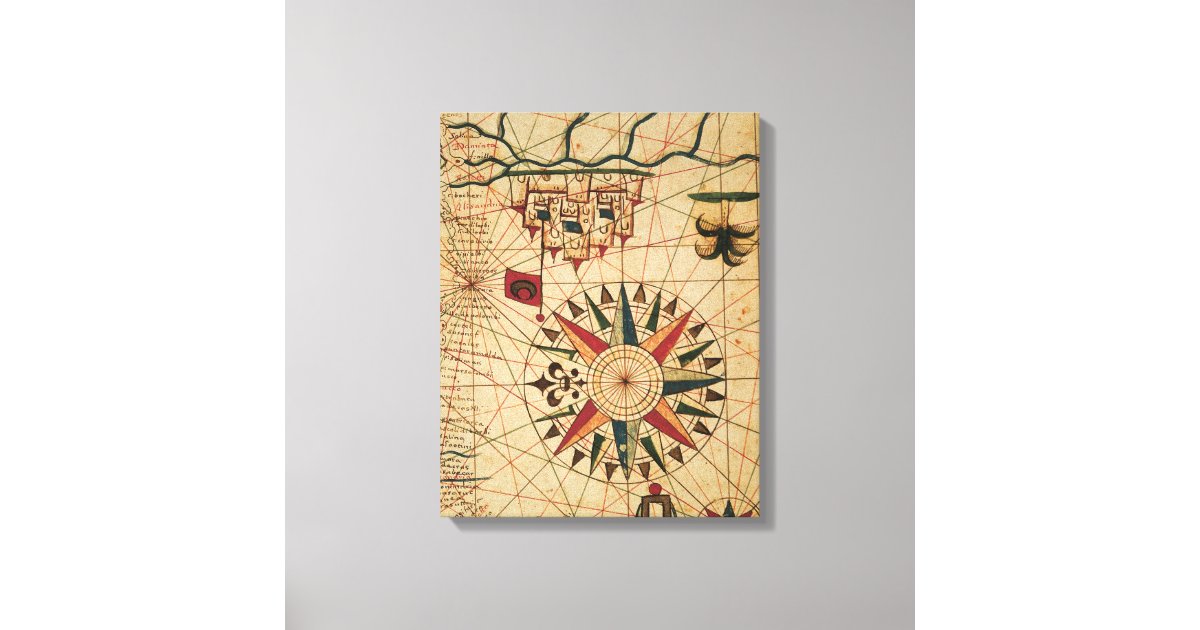 Portolan Chart | Map of Cairo, Egypt Canvas Print | Zazzle