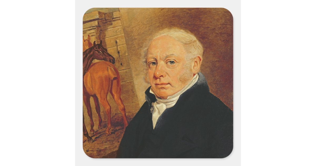 Portrait of Ben Marshall (1767-1835) (oil on canva Square Sticker | Zazzle