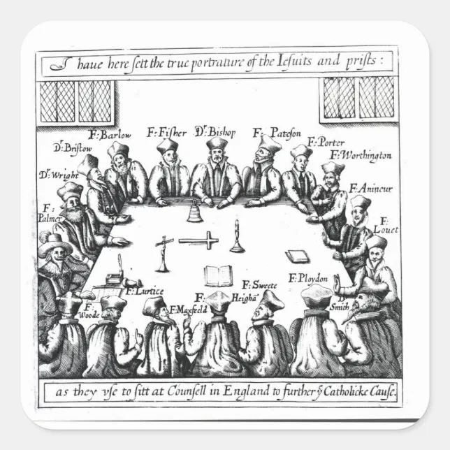 Portraits of the Jesuits and Priests Square Sticker | Zazzle