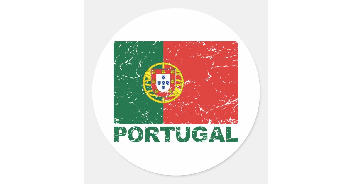 Portugal Vintage Flag Classic Round Sticker | Zazzle