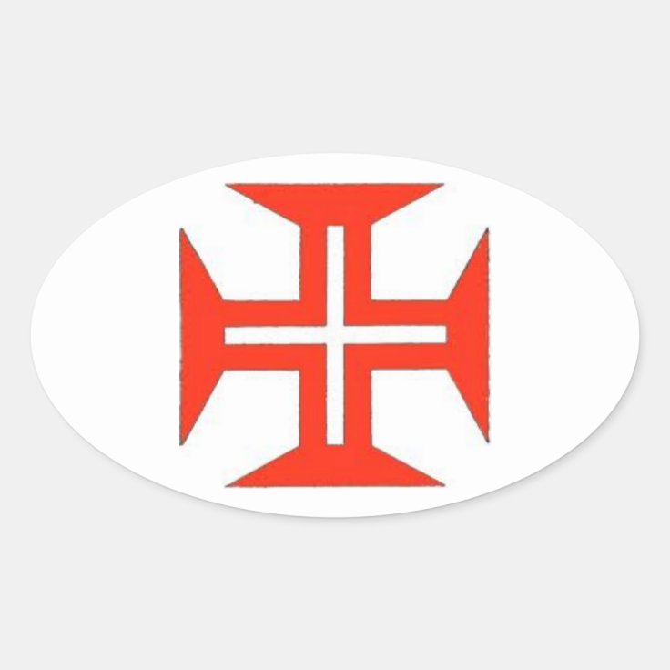 Portuguese Cross Oval Sticker | Zazzle