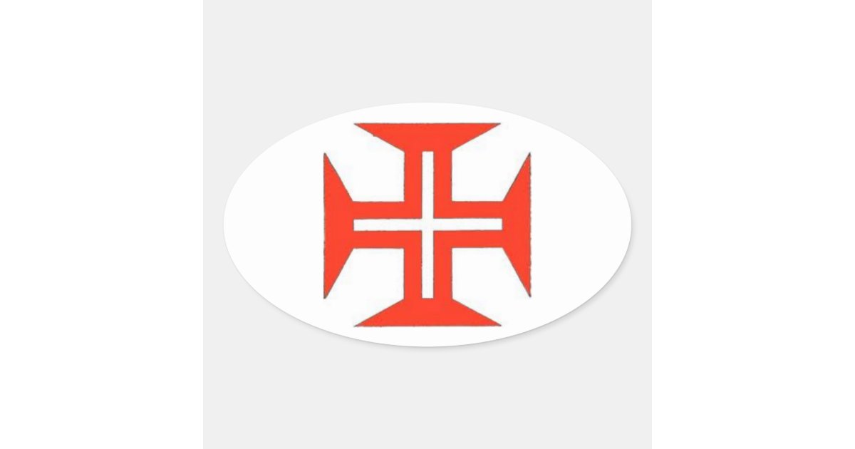 Portuguese Cross Oval Sticker | Zazzle