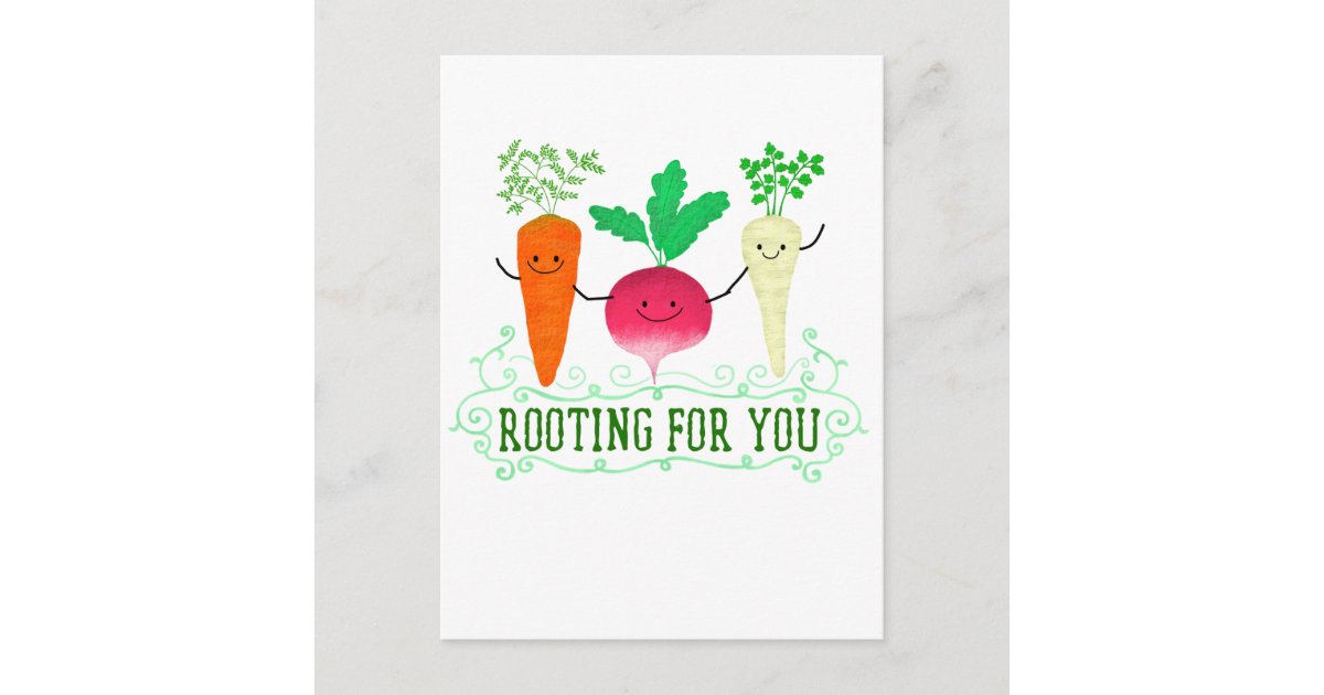Positive Root Pun - Rooting for you Postcard | Zazzle
