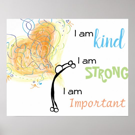 Positive Thinking Poster for Kids Classroom | Zazzle.co.uk