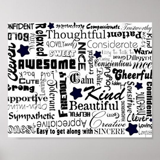 Positive words typography poster | Zazzle.co.uk