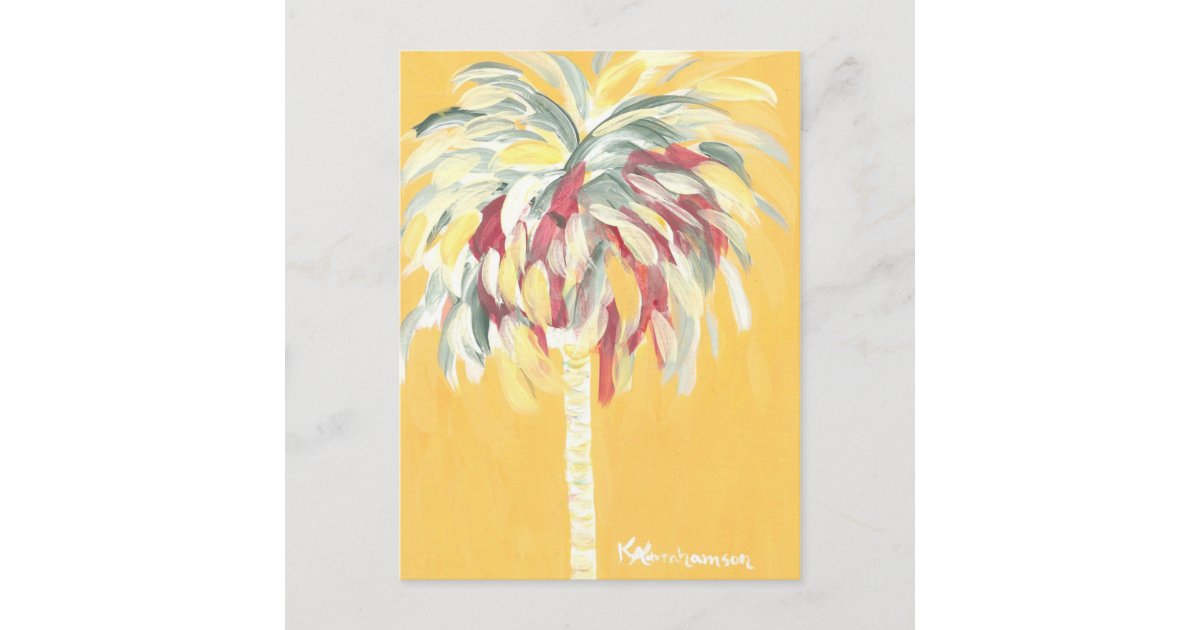 Post Card- Canary Yellow Palm Tree Postcard | Zazzle