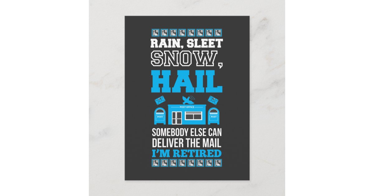 Postal Worker Retirement Office Retired Mailman Postcard | Zazzle