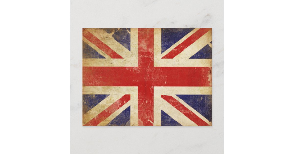 Postcard with Vintage Great Britain Flag | Zazzle
